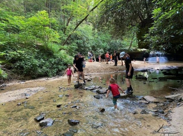 A Beautiful Waterfall at Red River Gorge in Kentucky