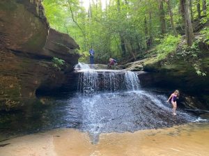 A Beautiful Waterfall at Red River Gorge in Kentucky