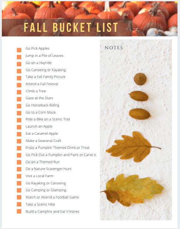 40 Fall Bucket List Ideas