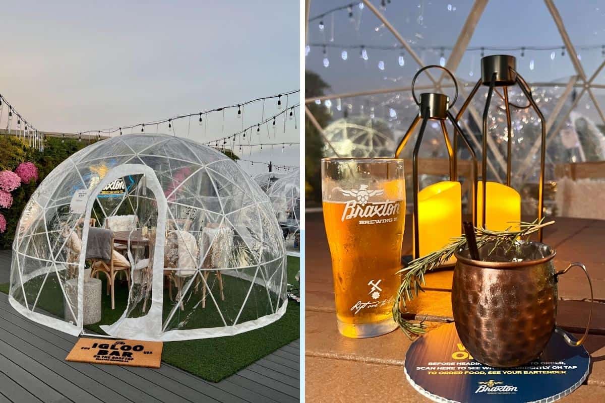 Relax at the Rooftop Igloo Bar at Braxton Brewing Co. Near Cincinnati, OH