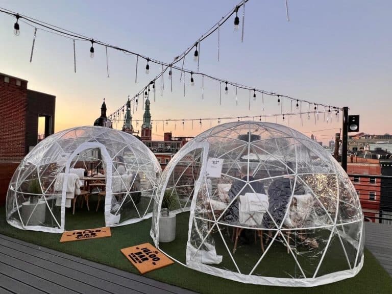Relax at the Rooftop Igloo Bar at Braxton Brewing Co. Near Cincinnati, OH