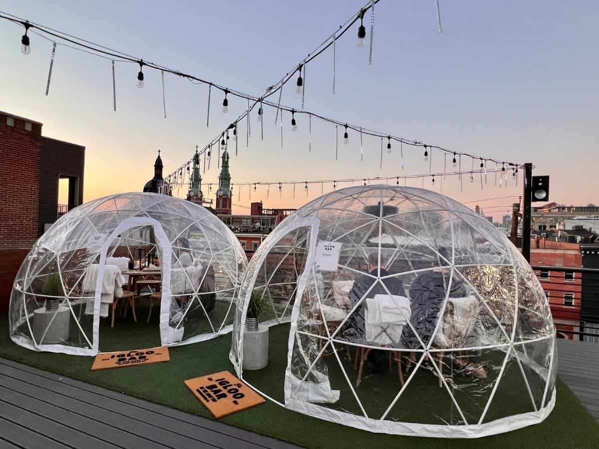 Relax at the Rooftop Igloo Bar at Braxton Brewing Co. Near Cincinnati, OH