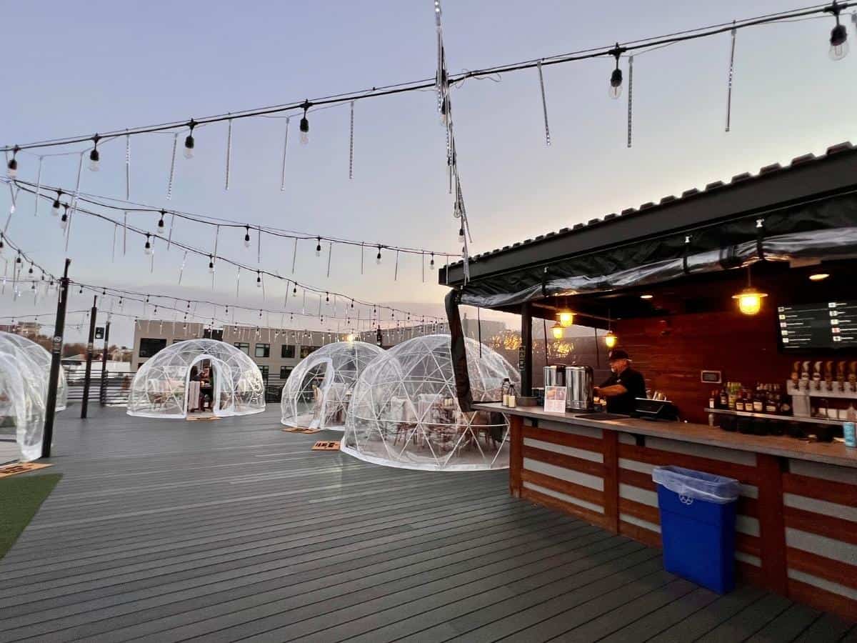 Relax at the Rooftop Igloo Bar at Braxton Brewing Co. Near Cincinnati, OH