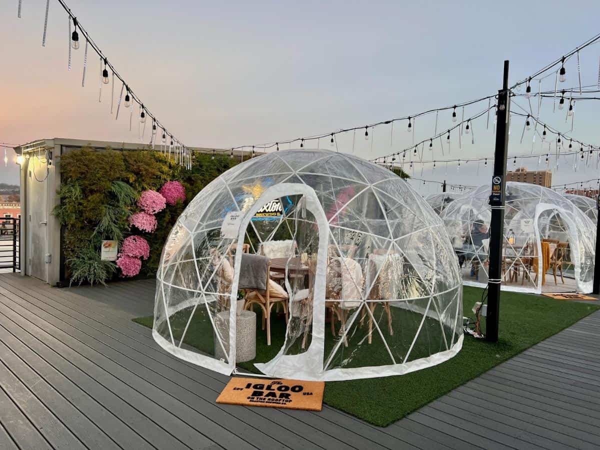 Relax at the Rooftop Igloo Bar at Braxton Brewing Co. Near Cincinnati, OH