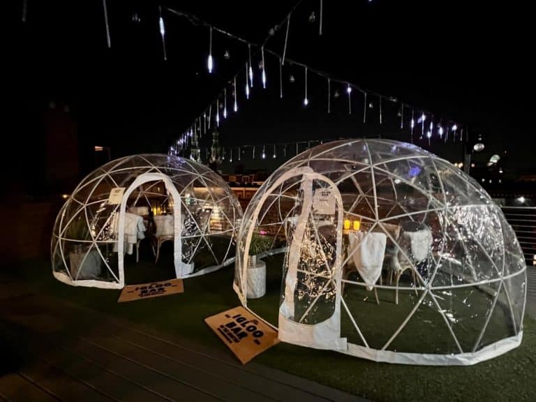 Relax at the Rooftop Igloo Bar at Braxton Brewing Co. Near Cincinnati, OH